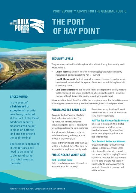 THE PORT OF HAY POINT - North Queensland Bulk Ports Corporation