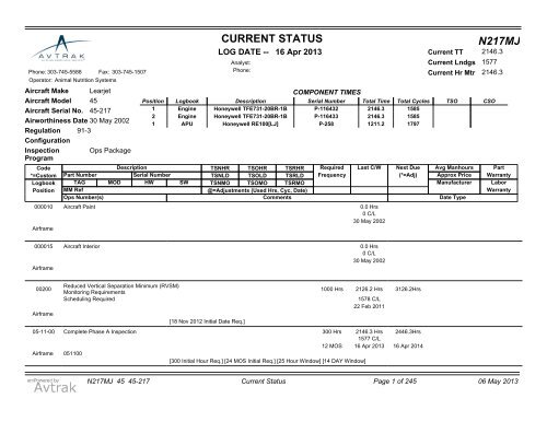 current status report - Omni Jet Trading