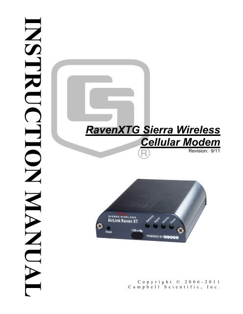 RavenXTG Sierra Wireless Cellular Modem - Campbell Scientific