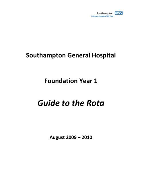 Surgical Rota Guide - University Hospital Southampton NHS ...