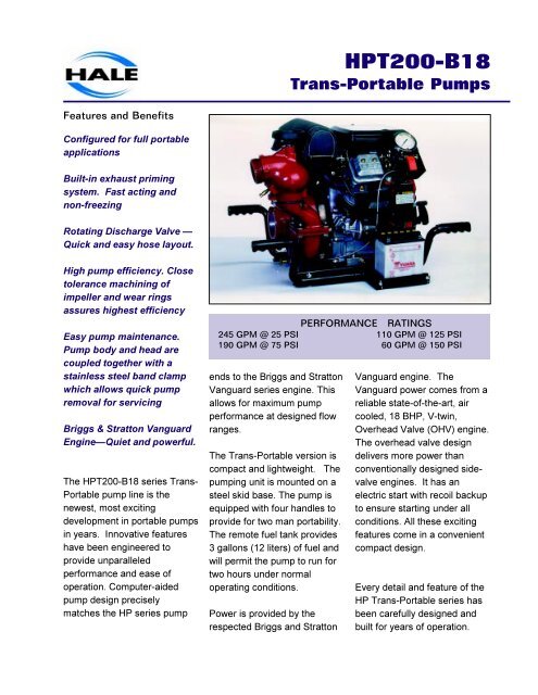 HPT200-B18 Trans-Portable Pumps