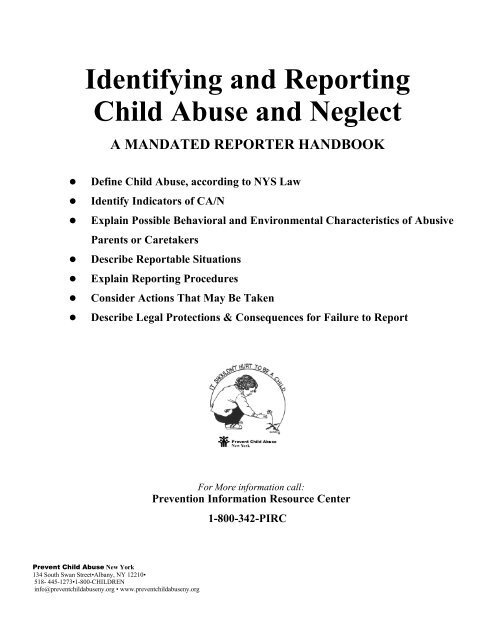 to view the mandated reporter handbook - Blind Brook