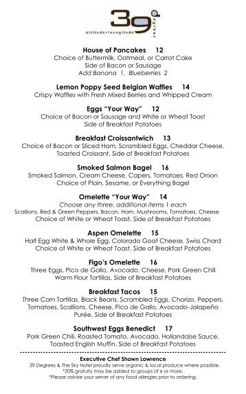 Breakfast Menu - Royal British Hotel