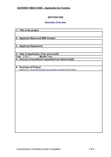 Gateway Seed Fund Application Template
