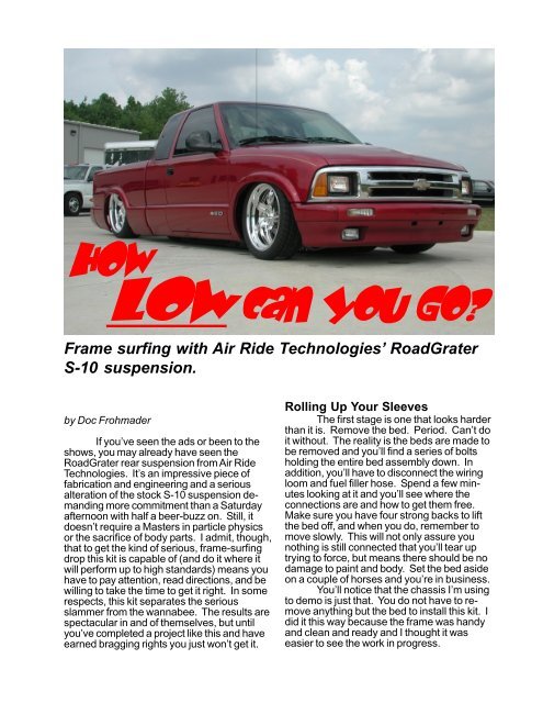 S10 RoadGrater - Air Ride Technologies