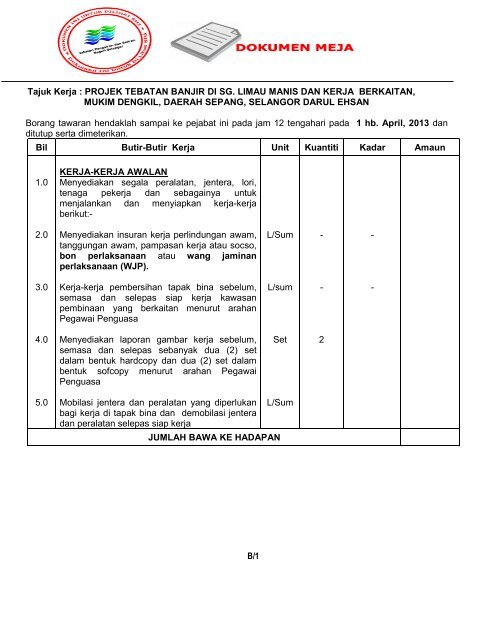 Fail Tender - Sistem Tender Dokumen dan Sebutharga - Selangor