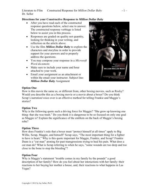 Constructed Response - Teaching Film Study