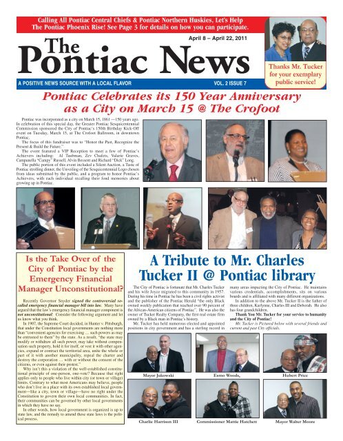 A Tribute to Mr. Charles Tucker II @ Pontiac library - The Pontiac News