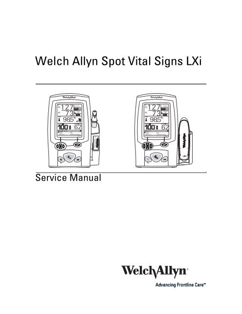 800117498A SPOT LXi Service Manual - Welch Allyn