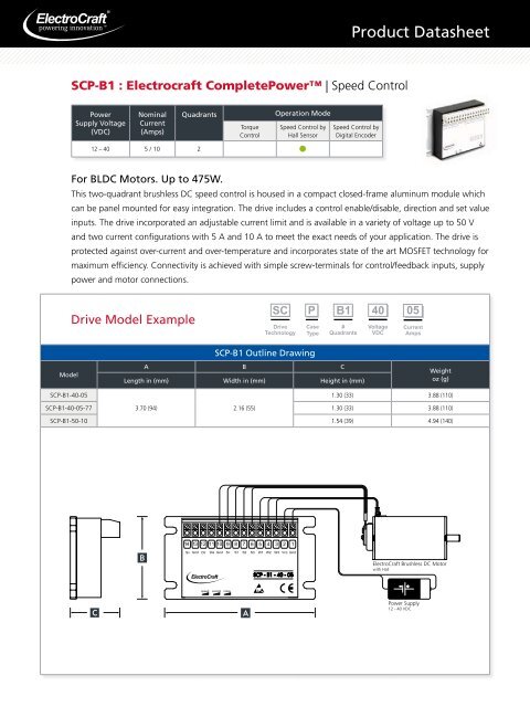 Product Datasheet - ElectroCraft