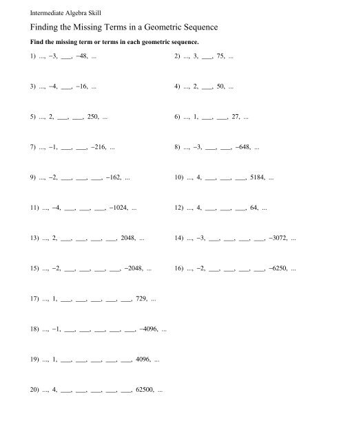 Finding The Missing Terms In A Geometric Sequence LAVC Math 