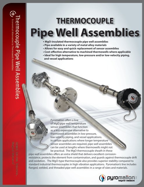 THERMOCOUPLE Pipe Well Assemblies