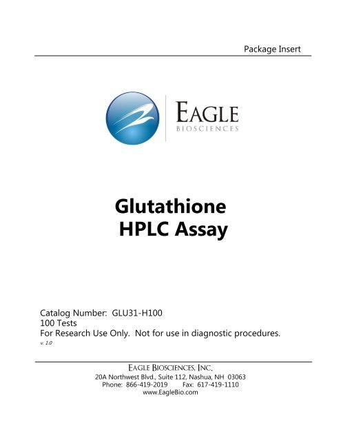 Glutathione HPLC Assay - Eagle BioSciences