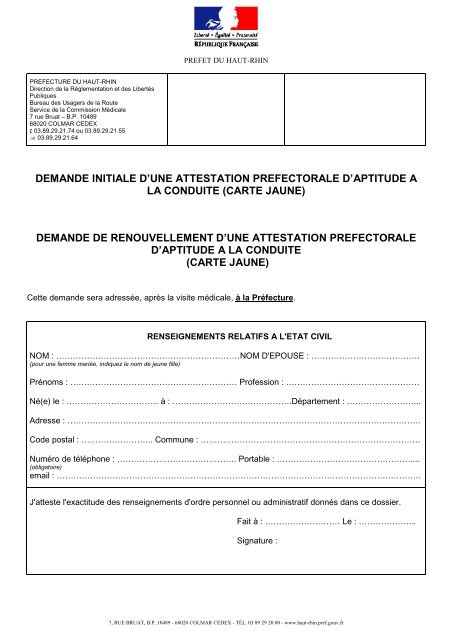 Attestation Prefectorale Conduite Ambulance