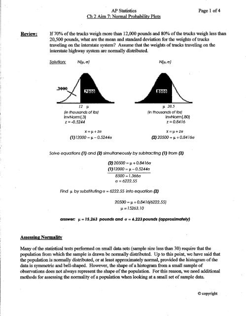 Chapter 2 Aim 7 - Thomas AP Statistics