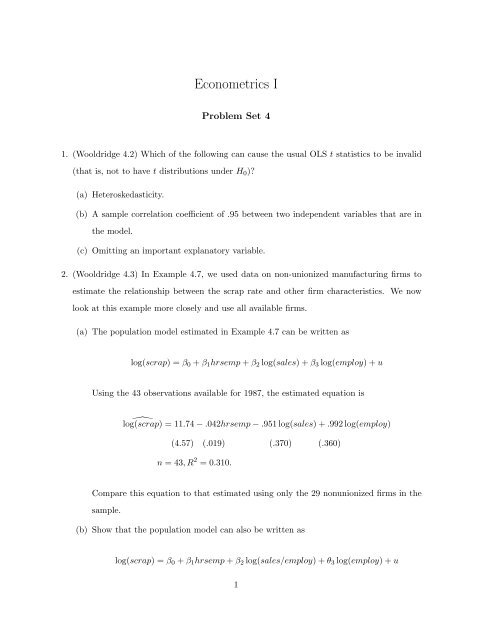 Econometrics I