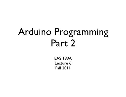 Arduino Programming Part 2 Slides Pdf