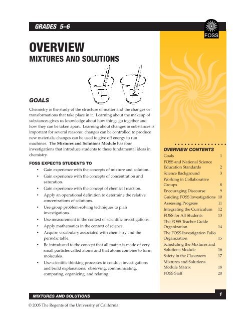 foss mixtures and solutions module investigation 2