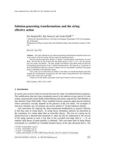 Solution-generating transformations and the string effective action