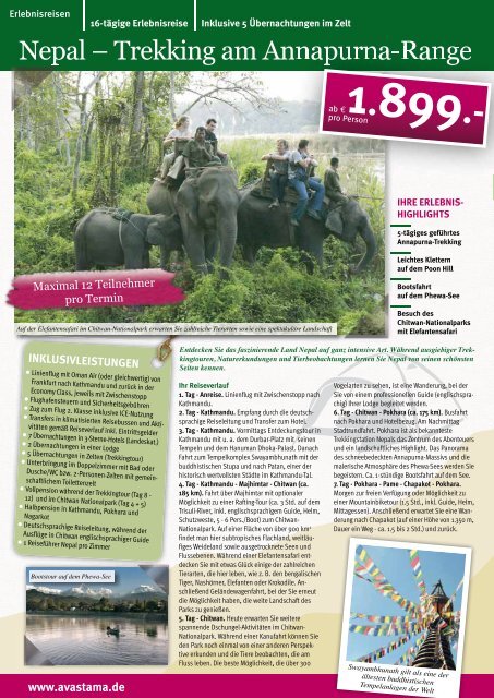 Nepal â Trekking am Annapurna-Range - AVASTAMA - Erlebnisreisen