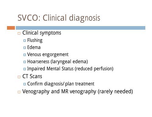 SVCO Symptoms and Signs E