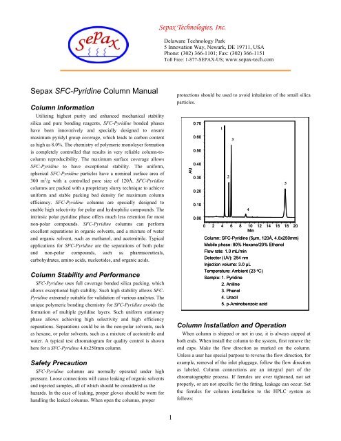 Sepax SFC-Pyridine Column Manual Sepax Technologies, Inc.