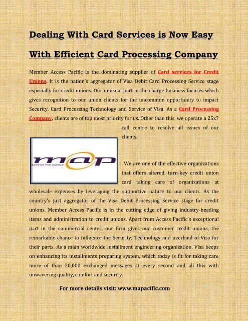 Dealing With Card Services is Now Easy With Efficient Card Processing ...