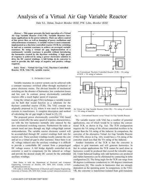 Analysis of a Virtual Air Gap Variable Reactor - Energy Systems ...