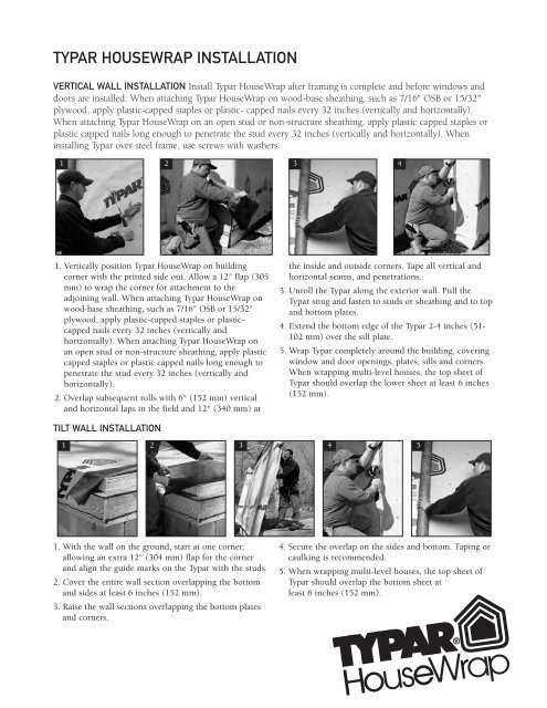 Typar HouseWrap Installation Instructions - Harvey Building Products