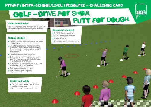 Golf challenge card - School Games