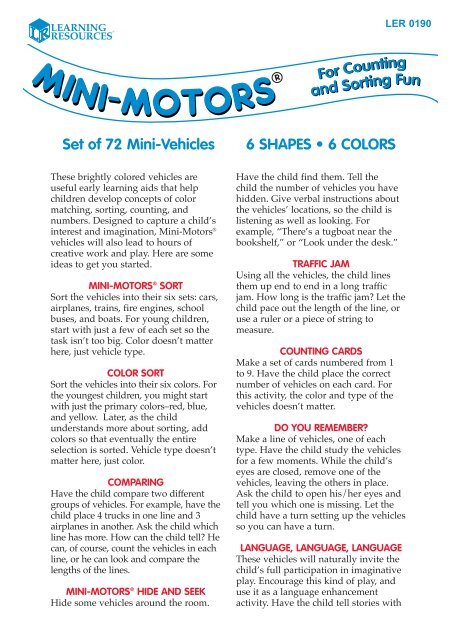Mini Motors® Counters (99k PDF file) - Learning Resources