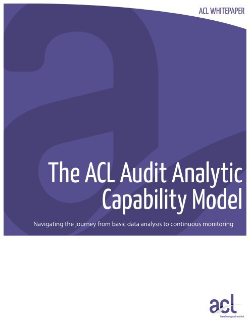 ACL Audit Analytic Capability Model - Acl.com