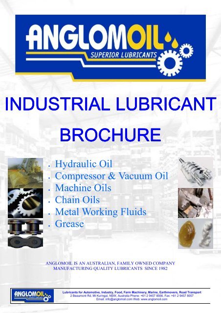 INDUSTRIAL LUBRICANT BROCHURE - Anglomoil