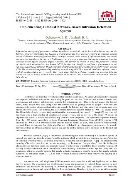 Implementing a Robust Network-Based Intrusion Detection System