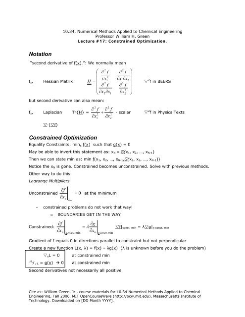Notation Constrained Optimization