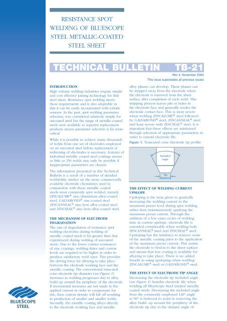 TECHNICAL BULLETIN TB-21 - BlueScope Steel