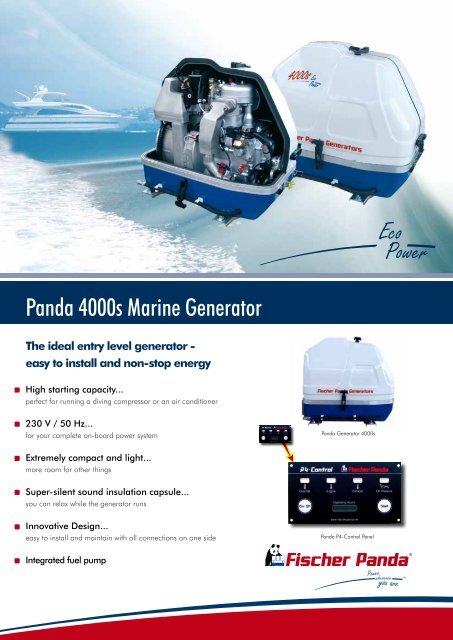 Panda 4000s Marine Generator - Fischer Panda