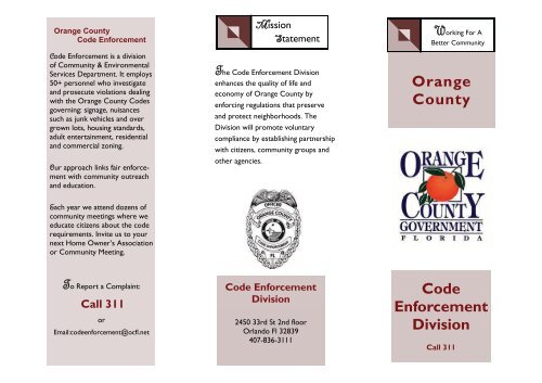 Code Enforcement Brochure - OrangeCountyFl.net