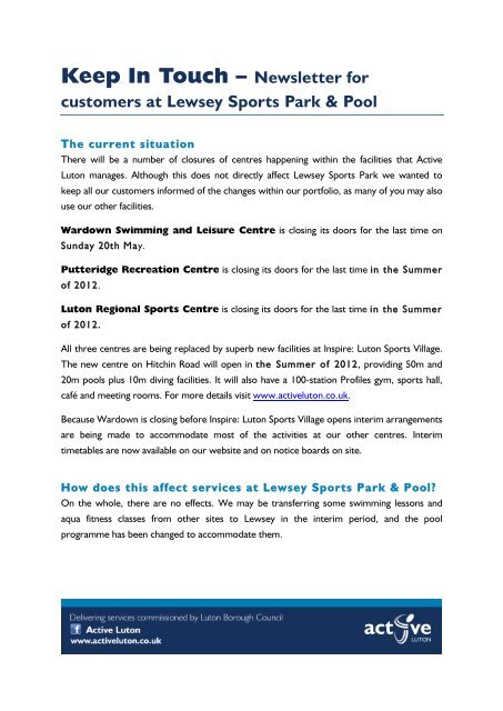 Lewsey Sports Park - Active Luton