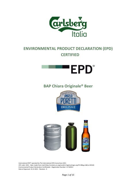 ENVIRONMENTAL PRODUCT DECLARATION (EPD) CERTIFIED ...