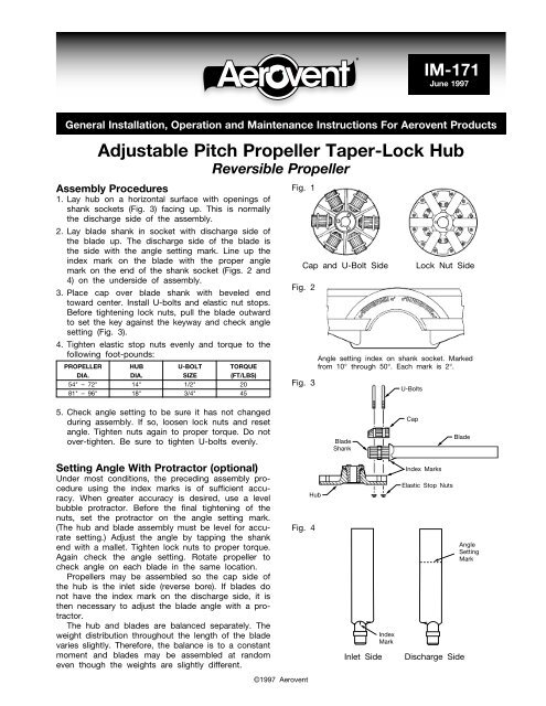 Adjustable Pitch Propeller Taper-Lock Hub Reversible ... - Aerovent