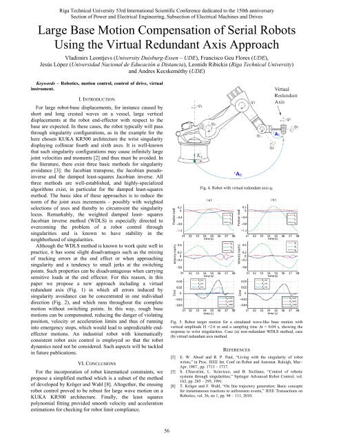 Large Base Motion Compensation of Serial Robots ... - Aleph Files