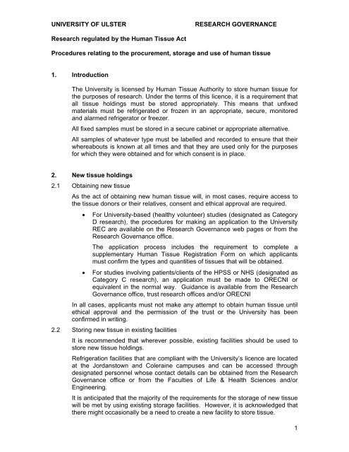 1 UNIVERSITY OF ULSTER RESEARCH GOVERNANCE Research ...