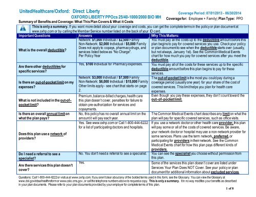 UnitedHealthcare/Oxford: Direct Liberty - HealthPass.com