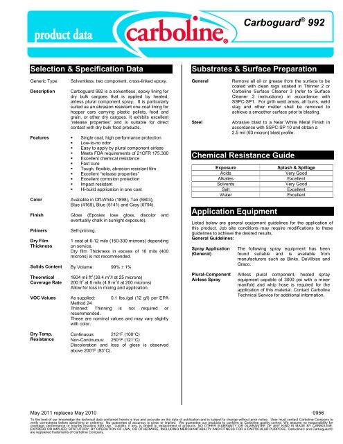 Carboguard 992 PDS - Carboline