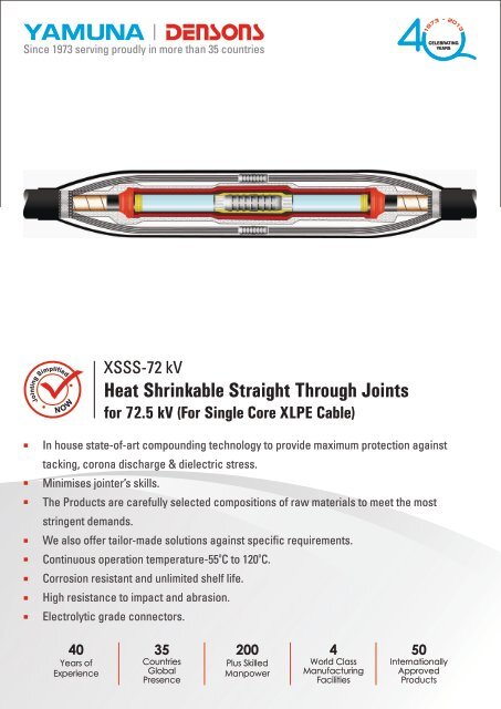 Heat Shrinkable Straight Through Joints for (Single Core XLPE Cable)