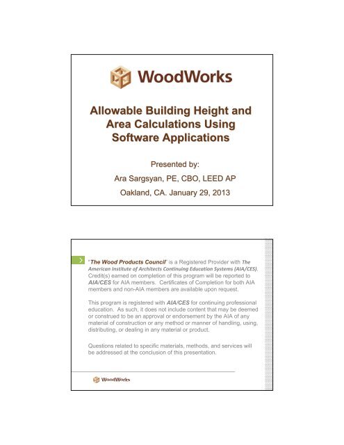 Allowable Building Height and Area Calculations ... - WoodWorks