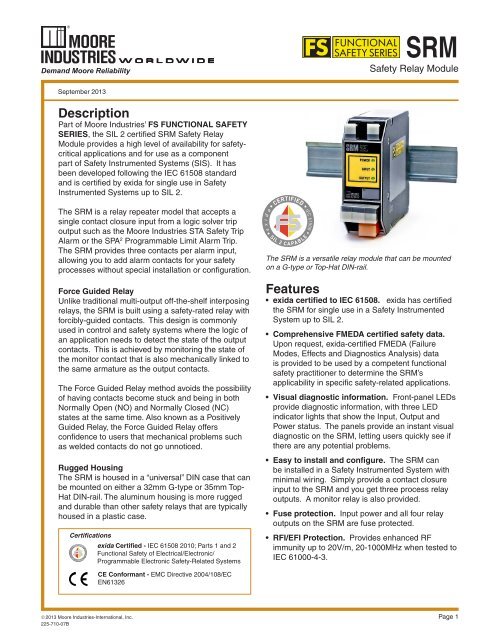 SRM Safety Relay Module - Moore Industries International