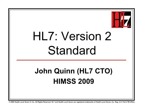 HL7: Version 2 Standard