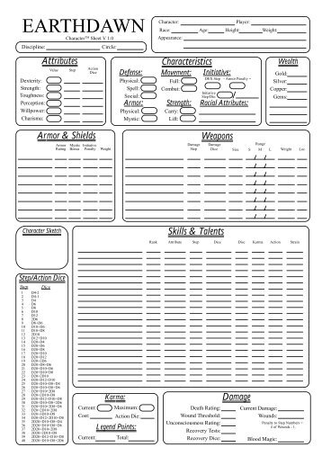 GURPS 4th Edition Character Record - RPG Sheets